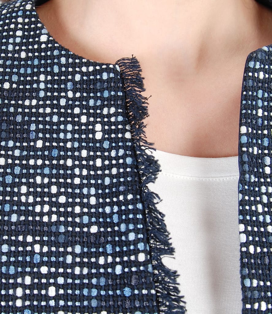 Sacou elegant din bucle multicolor bleumarin - YOKKO