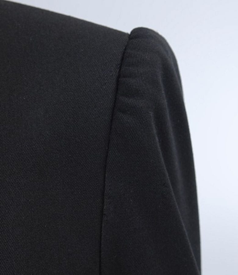 Sacou office negru cu garnitura saten negru - YOKKO