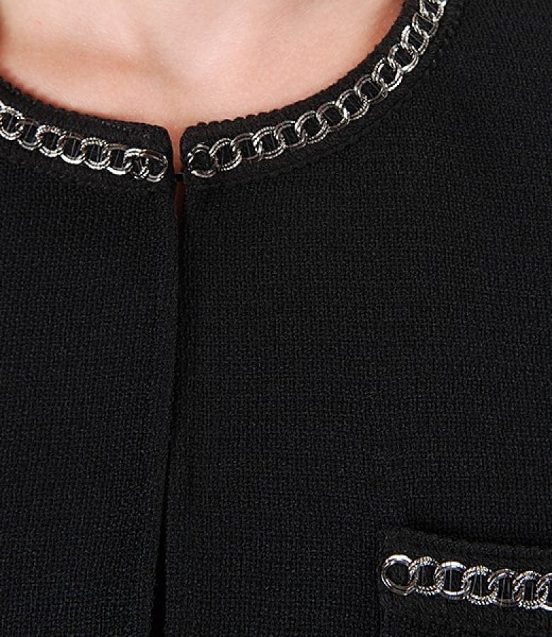 Sacou elegant cu garnitura saten negru - YOKKO