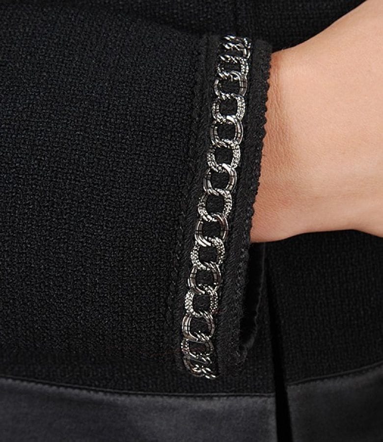 Sacou elegant cu garnitura saten negru - YOKKO