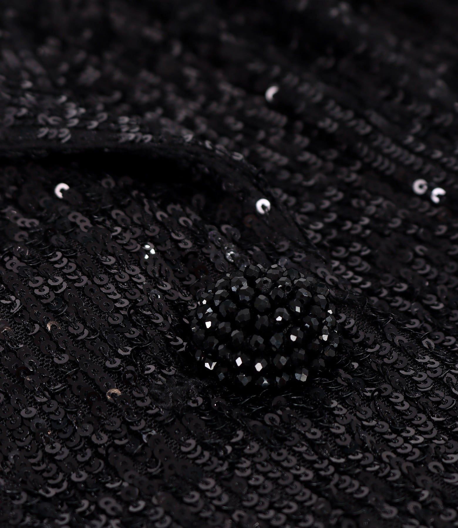 Sacou elegant din paiete metalizate negre negru - YOKKO