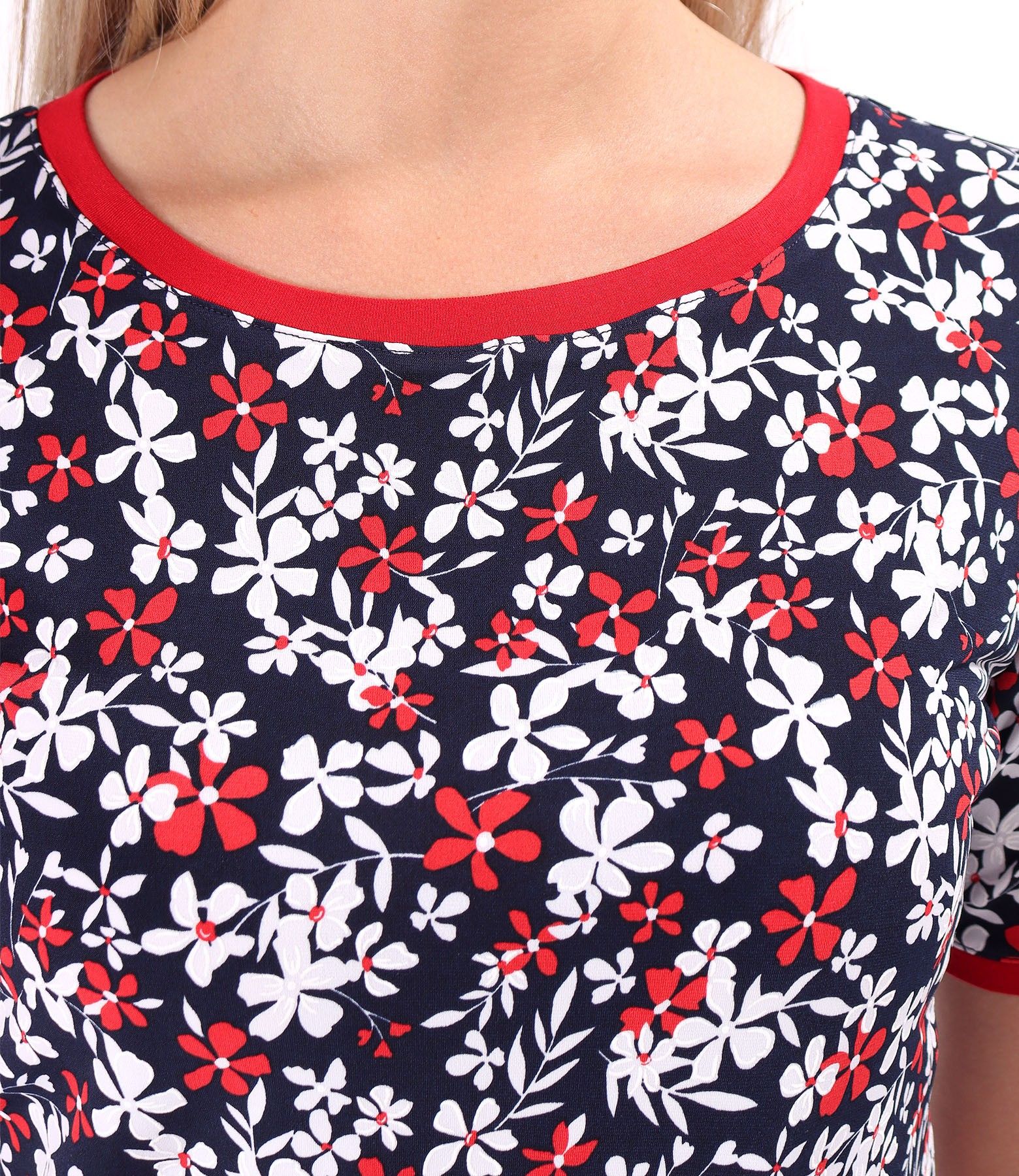 Bluza din jerse elastic imprimat in relief rosu - YOKKO