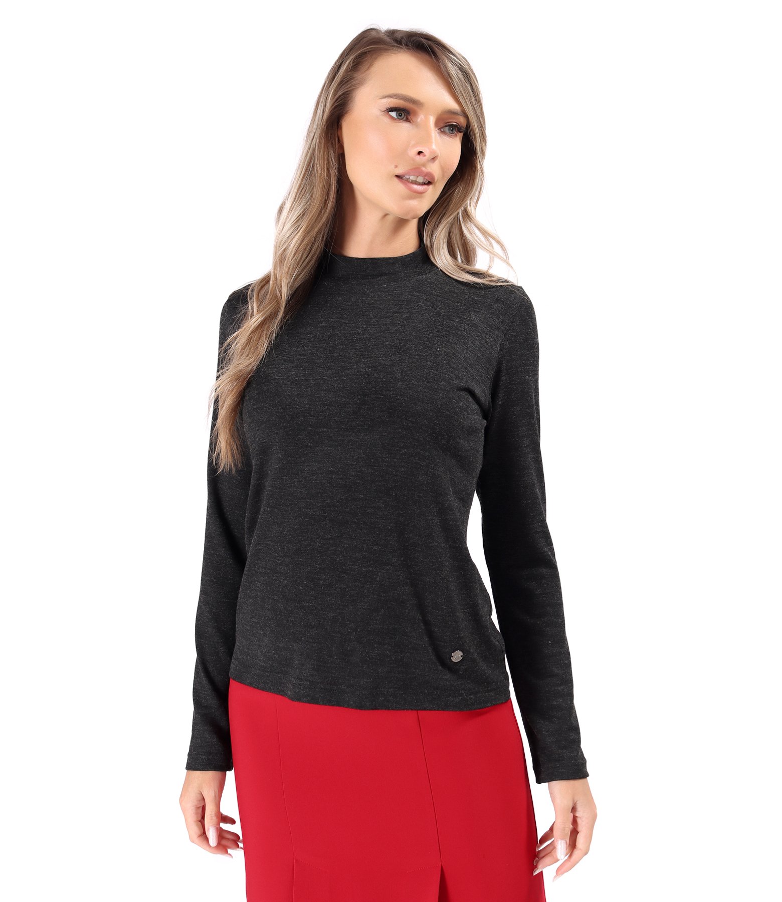 Helanca din jerse elastic plin cu lana gri - YOKKO