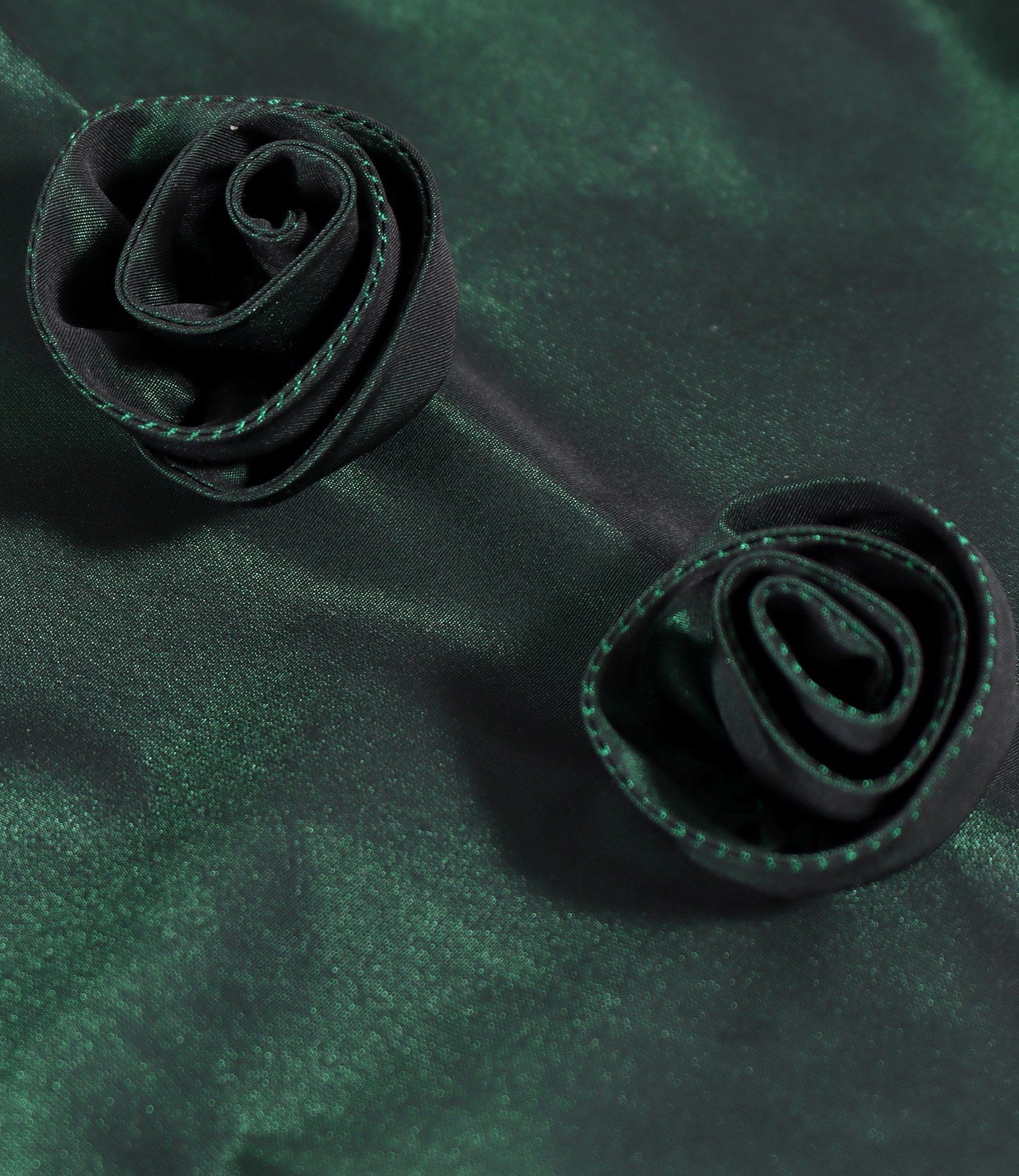 Sacou elegant din tafta usoara cu efect changeante verde pin - YOKKO