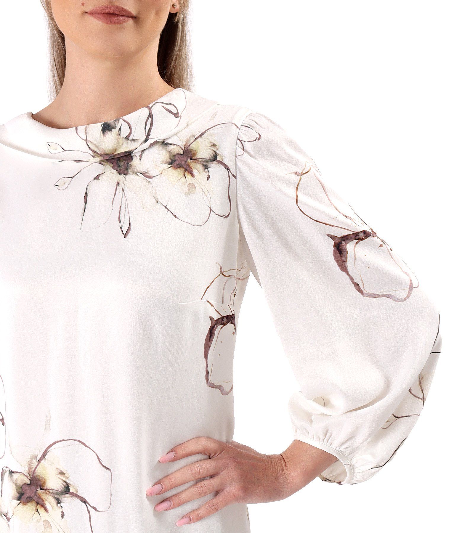 Rochie eleganta cu decolteu adanc la spate alb-ecru - YOKKO