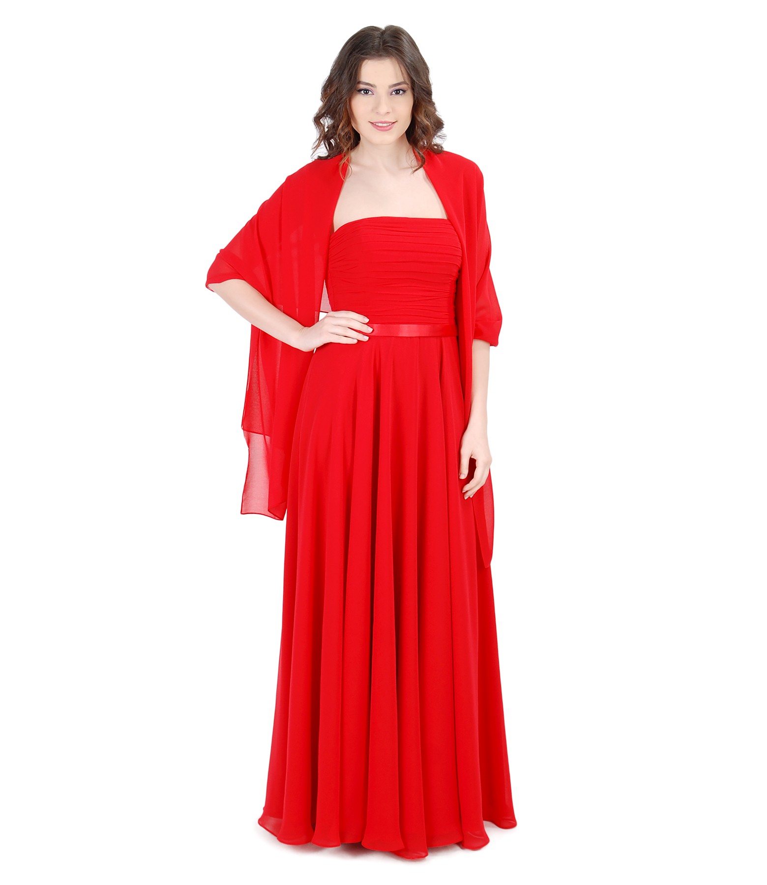 Rochie de seara lunga din voal cu sal - YOKKO Rochie de seara lunga din voal cu sal - YOKKO